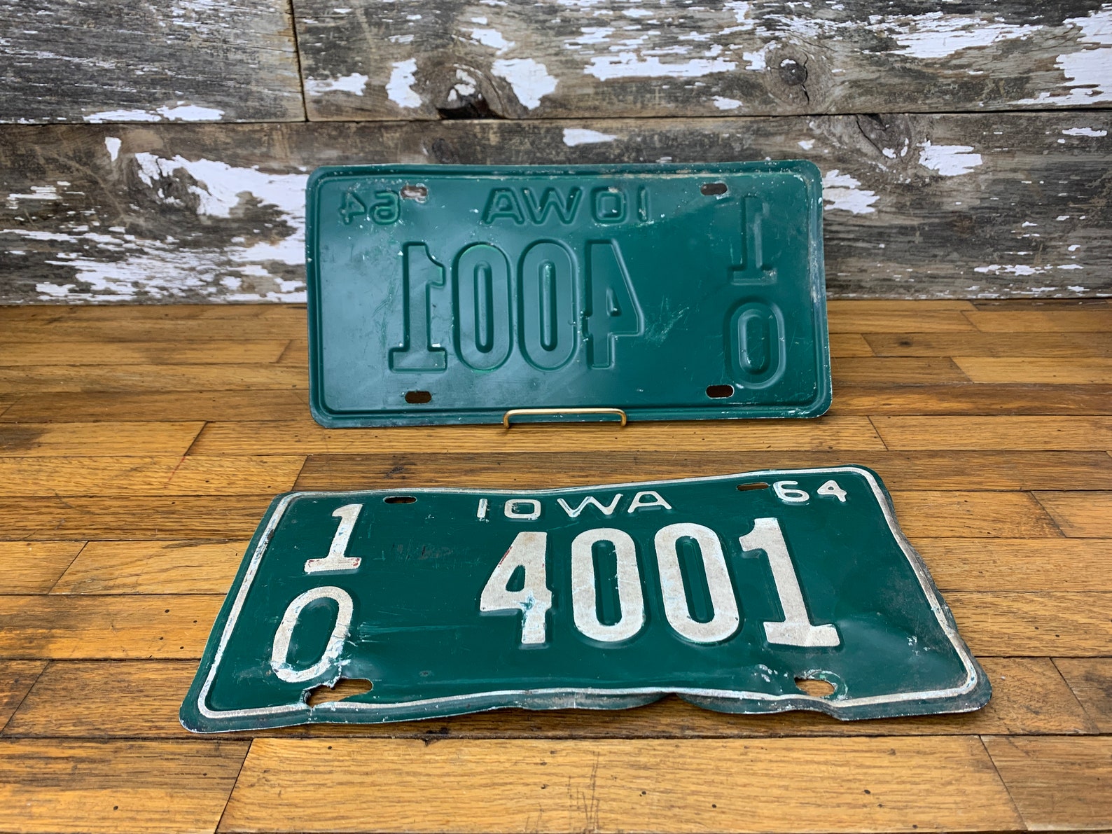 Vintage Custom License Plate Set - 1964 IOWA 4001 - County 10 - Front ...