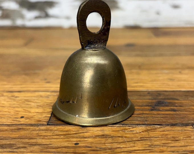 Tiny Vintage Bell - Aged Brass Patina - 2 Inches Tall - Etsy