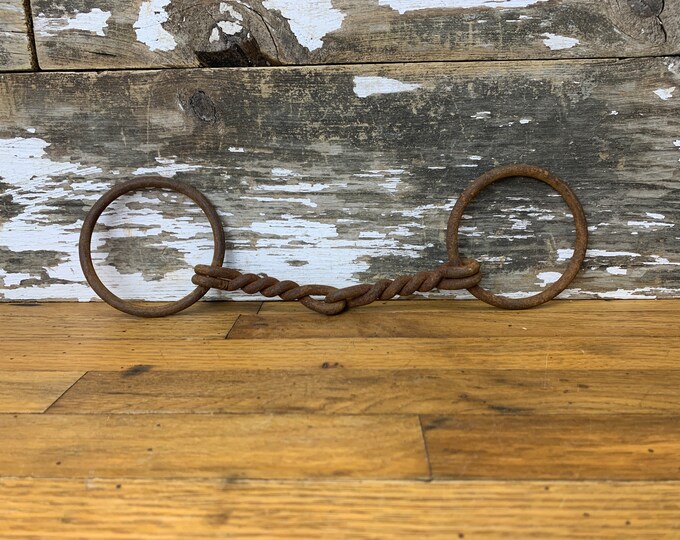 Large Vintage Snaffle Bit - Western Decor - Horse Tack - Twisted Wire ...
