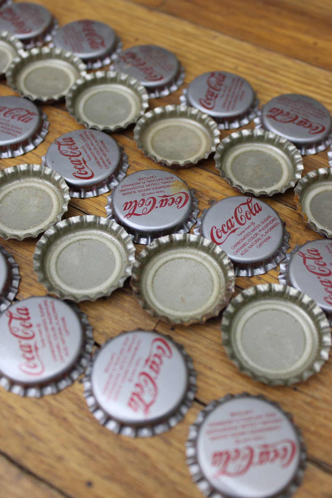 Vintage Unpressed Silver Coca Cola Caps - Unused Coke Caps - Vintage ...