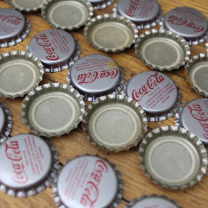 Vintage Unpressed Silver Coca Cola Caps - Unused Coke Caps - Vintage ...