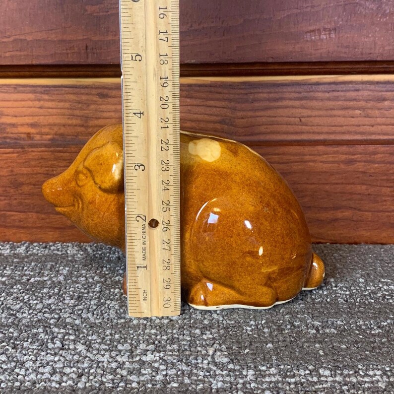 Vintage Small Spotted Pig Coin Bank - Ceramic Pot Bellied Pig - Etsy