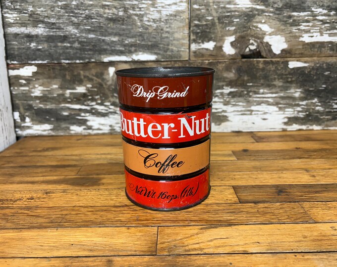 Vintage 1lb (453 Grams) Butter-nut Coffee Can - Striped Graphic - Empty ...