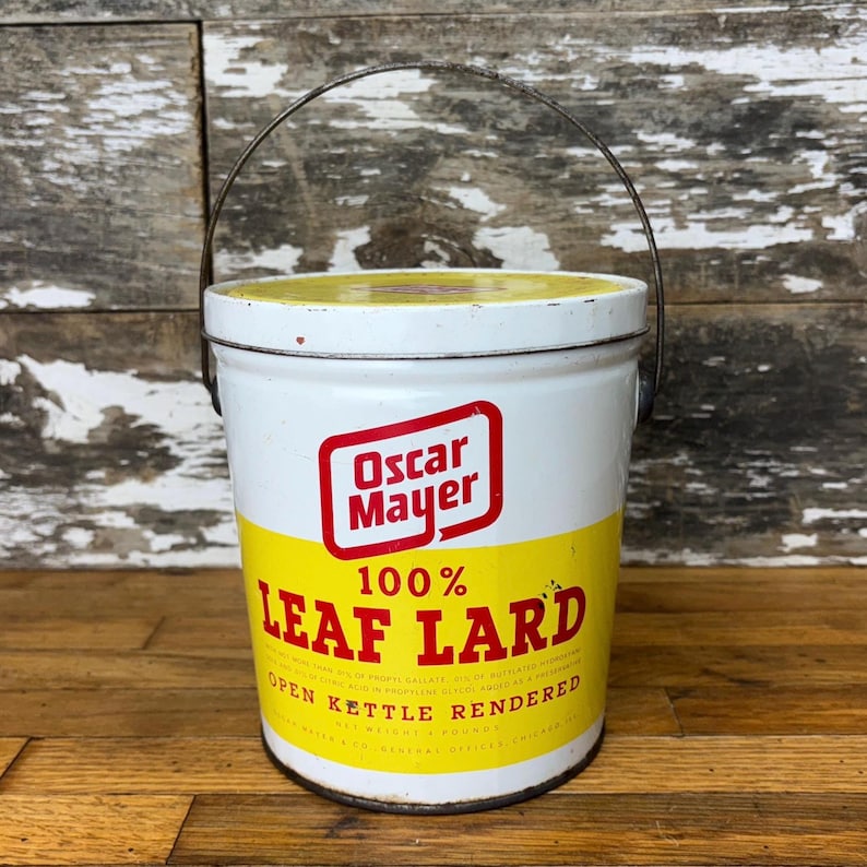 Vintage 4lb Oscar Mayer 100% Leaf Lard Bucket With Lid and Handle - Etsy