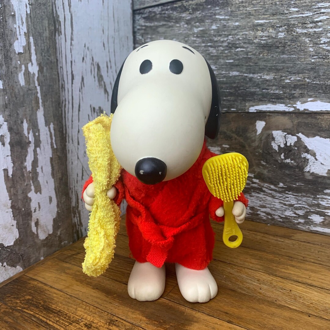 Vintage 1966 Tub Time Snoopy Doll - Knickerbocker Rubber Snoopy Figure ...