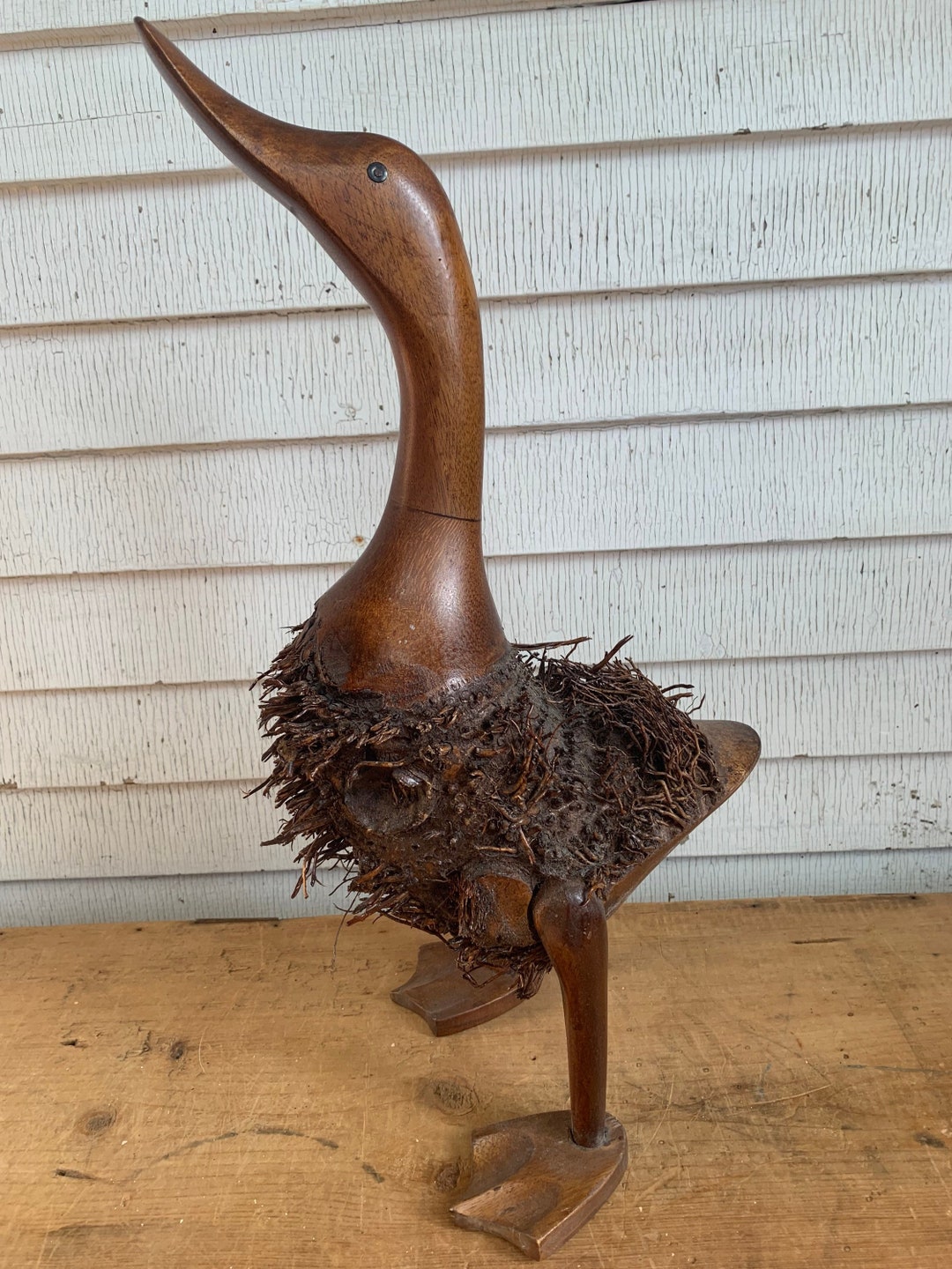 Vintage Bamboo Root Carved Duck Natural Bamboo Root Carving - Etsy