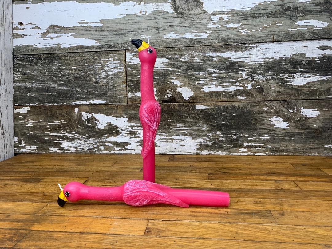 Pair of Vintage Flamingo Shaped Taper Candles Decorative Retro Pink ...