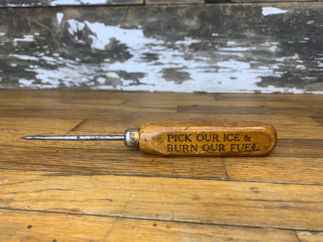 Antique Ice Pick Young Coal Coal Co. Small Wood Handled Ice Pick pick ...