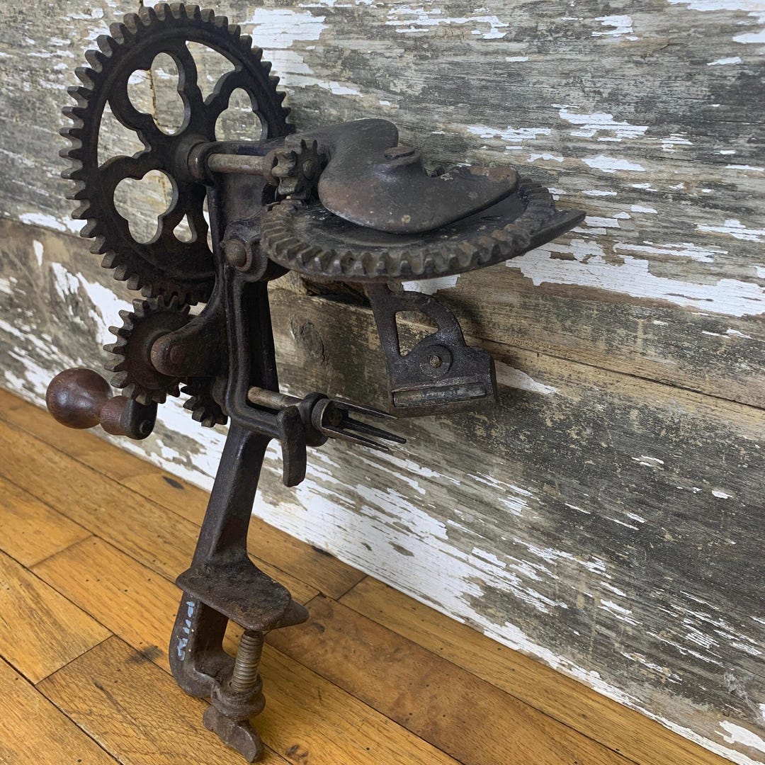 Antique Apple Peeler - Goodell Co. "turn Table 98" Apple Peeler- 1890s ...