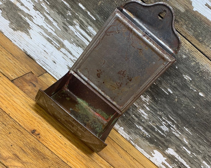 Vintage Tin Match Box Holder- Wall Mounted Matchbox Safe - Match ...