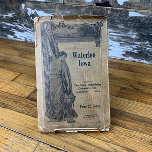 Antique 1916 Map of Waterloo, Iowa - Local Business Advertising - 1916 ...