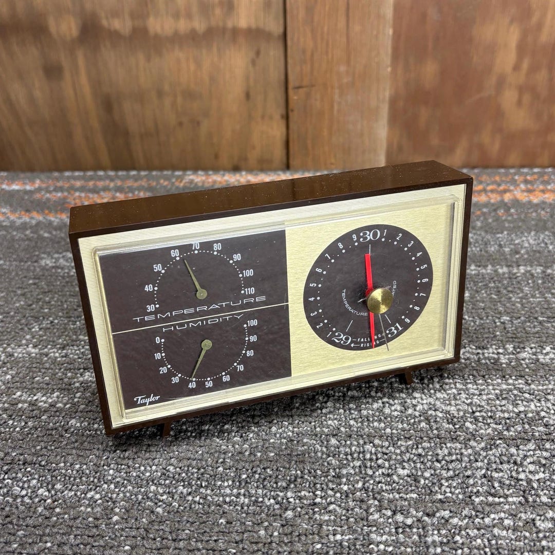 Vintage Table Top Barometer Thermometer Humidity Meter Gauge - Taylor ...