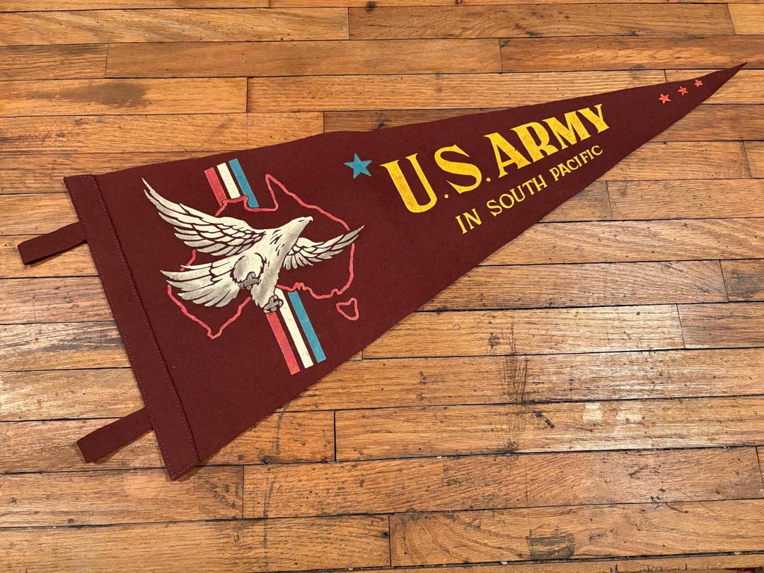 Vintage U.S. Army in South Pacific Australia 24 Inch Felt Pennant WW2 ...