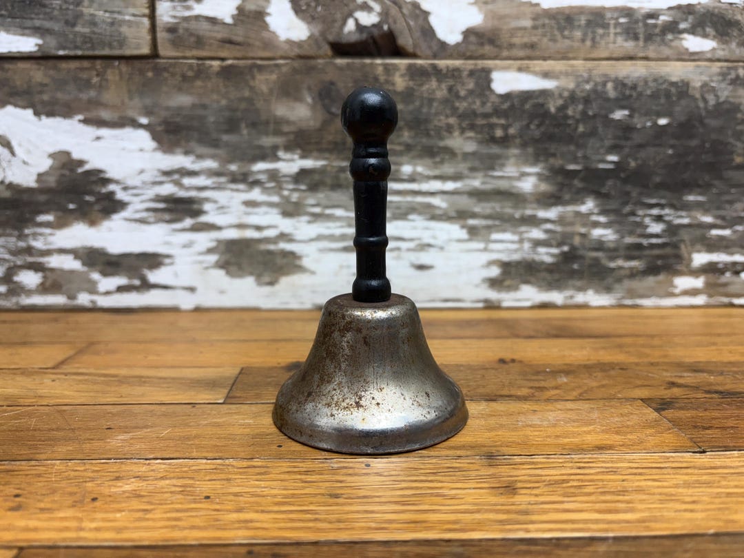 Little Vintage Bell Black Wood Handle - Crisp Ring - School Bell - Shop ...