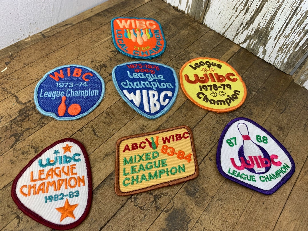 Vintage 1970s-1980s WIBC Bowling League Champion Patch Lot of 7 Vintage ...