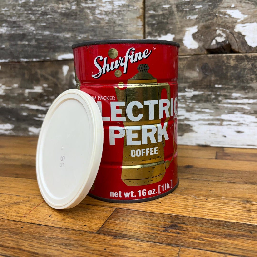 Shurfine Electric Perk Coffee Can - 1lb Coffee Can With Lid - Etsy