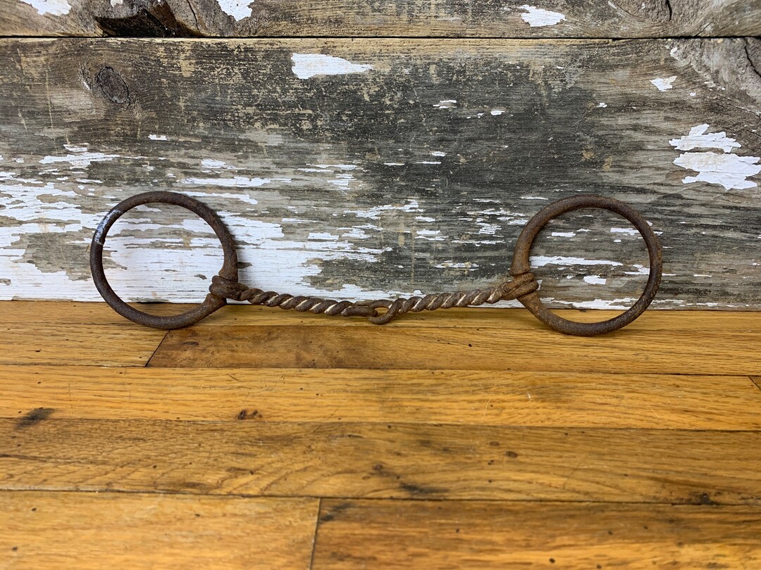 Antique Twisted Wire Snaffle Bit - Rusty Horse Bit - Braided Snaffle ...