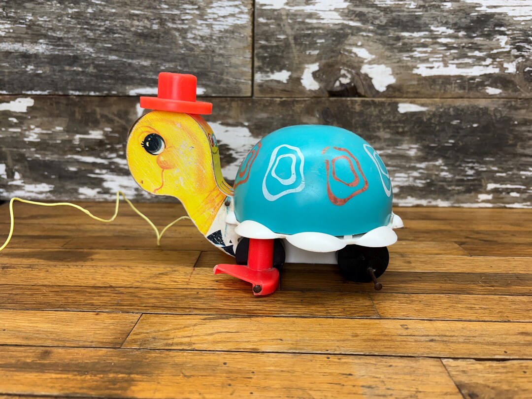 Tip Toe Turtle Vintage Pull Toy - 1962 Fisher-price Toys No. 773 ...