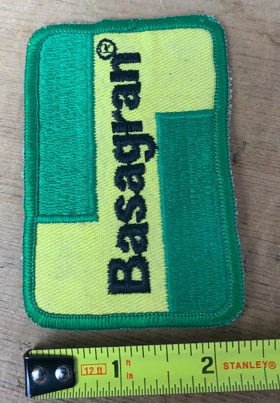 Vintage 1970s Basagran Herbicide Embroidered Hat Patch - Gem