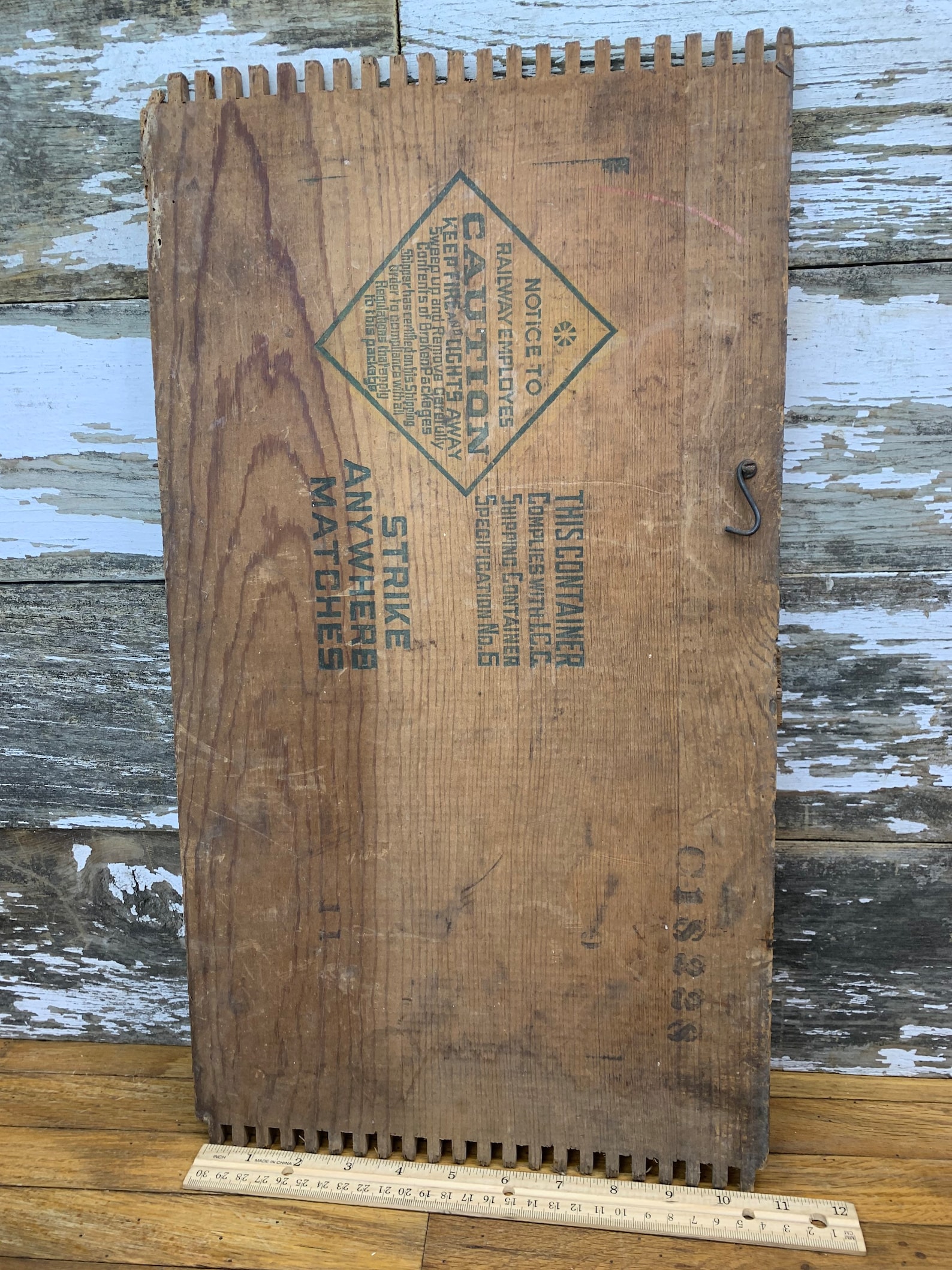 Antique Wooden Shipping Crate Panel, Strike Anywhere Matches ...