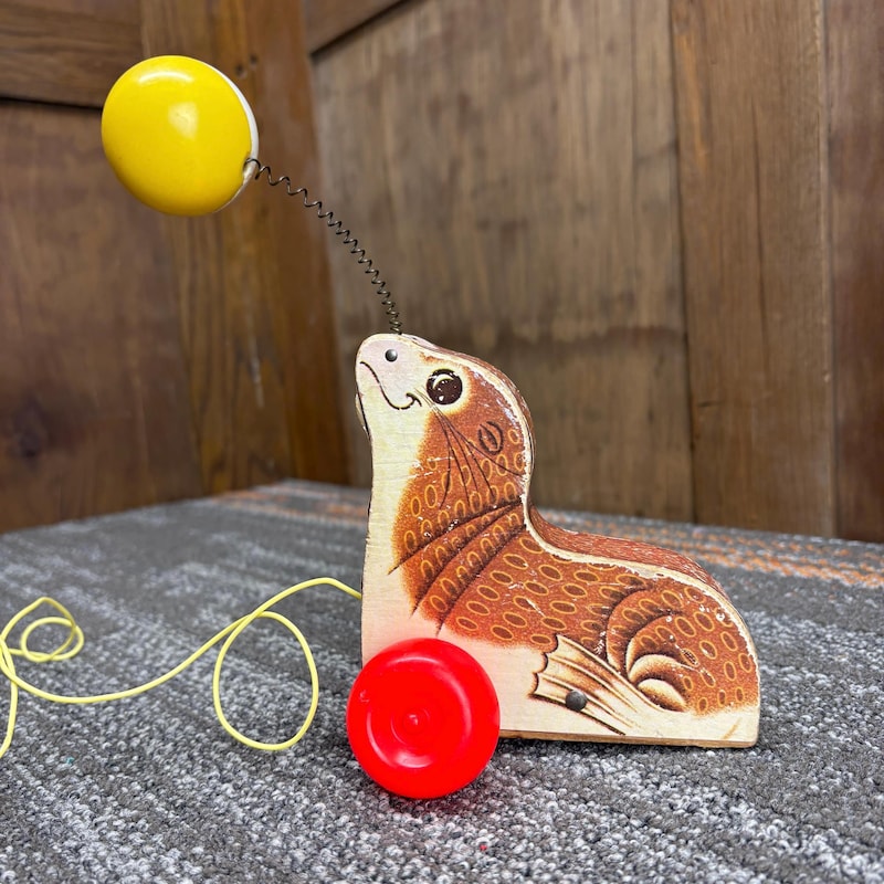 Wooden Seal Pull Toy - Etsy