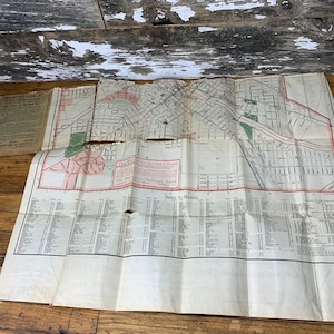 Antique 1916 Map of Waterloo, Iowa - Local Business Advertising - 1916 ...