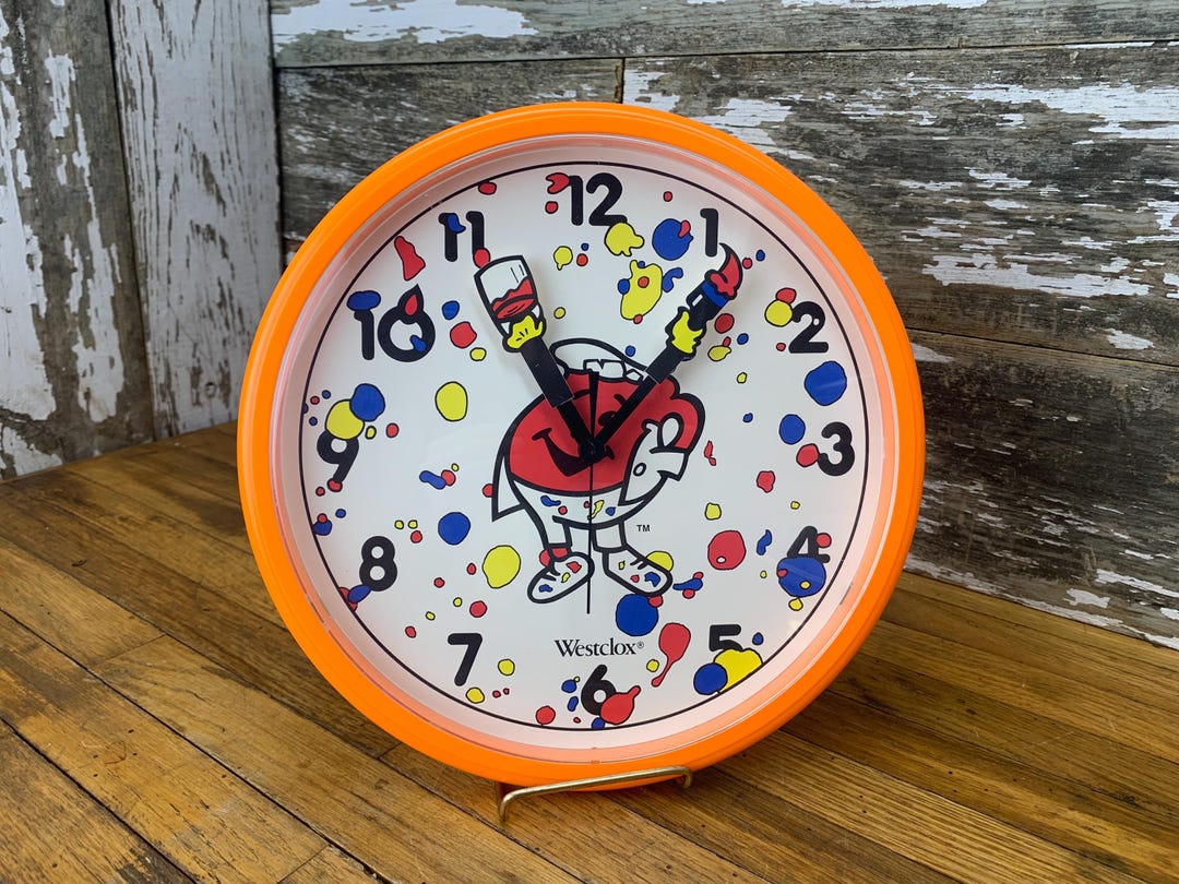 Vintage Kool Aid Man Wall Clock - Retro 1990s Nostalgia - Orange ...