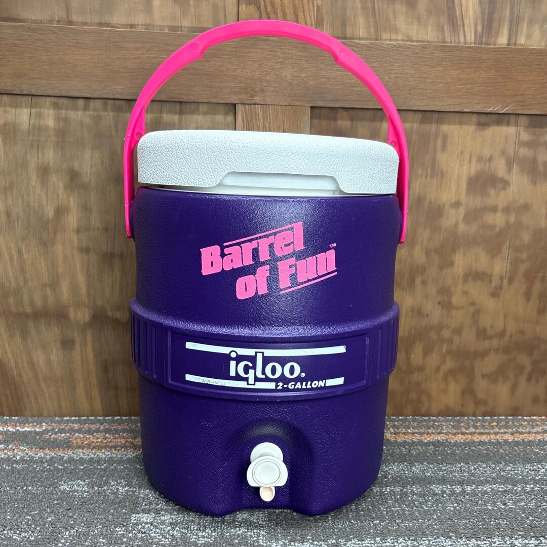 Vintage Purple and Pink Igloo Barrel of Fun - Two Gallon Drink ...