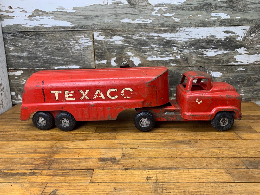1950s Red Buddy L Texaco Tanker Truck - Texaco Semi Truck and Trailer ...
