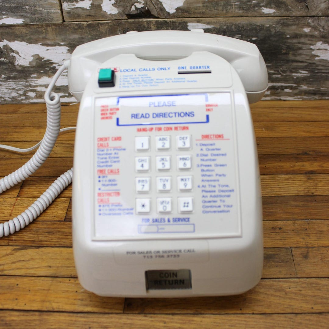 Vintage Coin Operated LAN Line Telephone - G-tel Coin Op Phone With ...