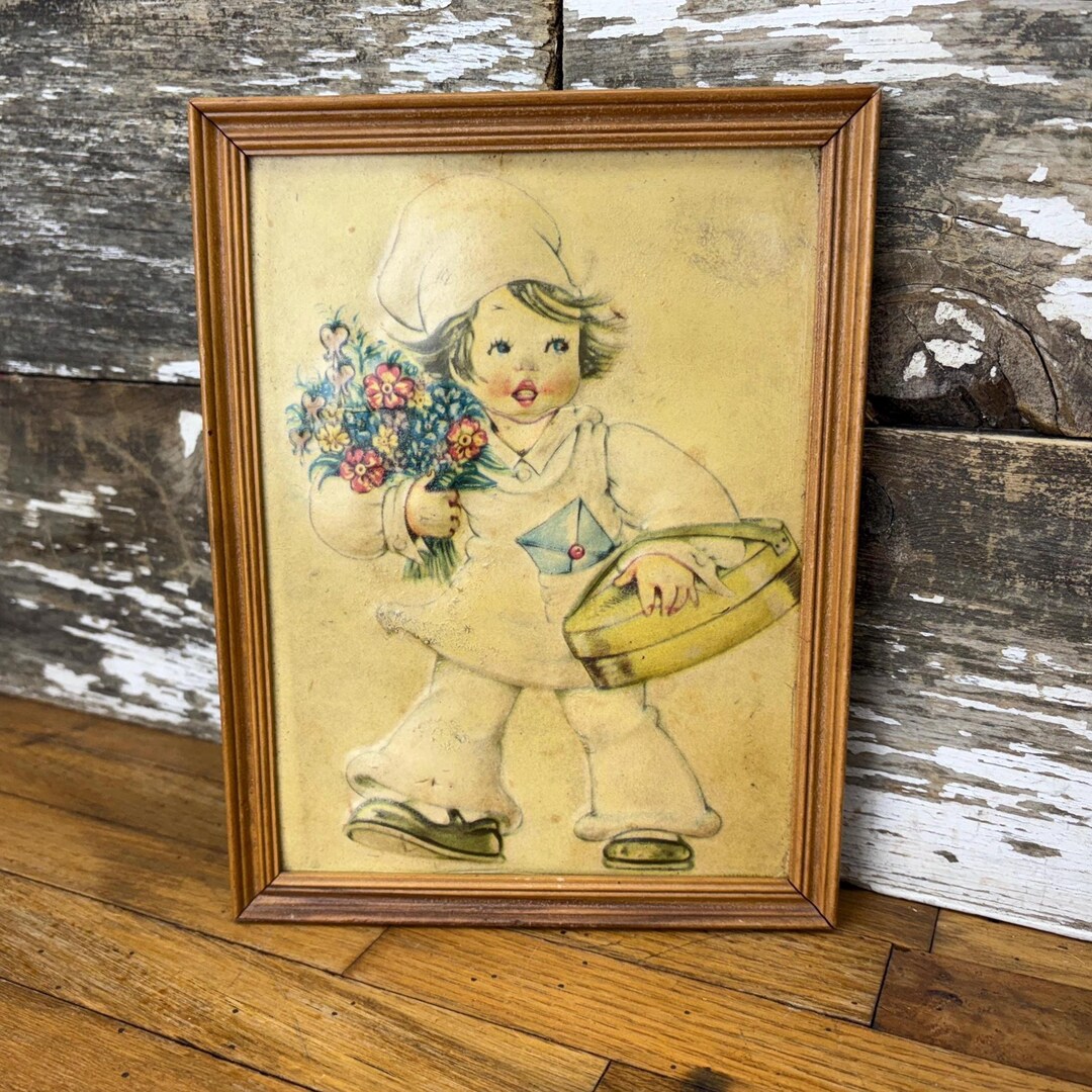 Vintage Embossed Tin Art - Wood Framed Print - Etsy