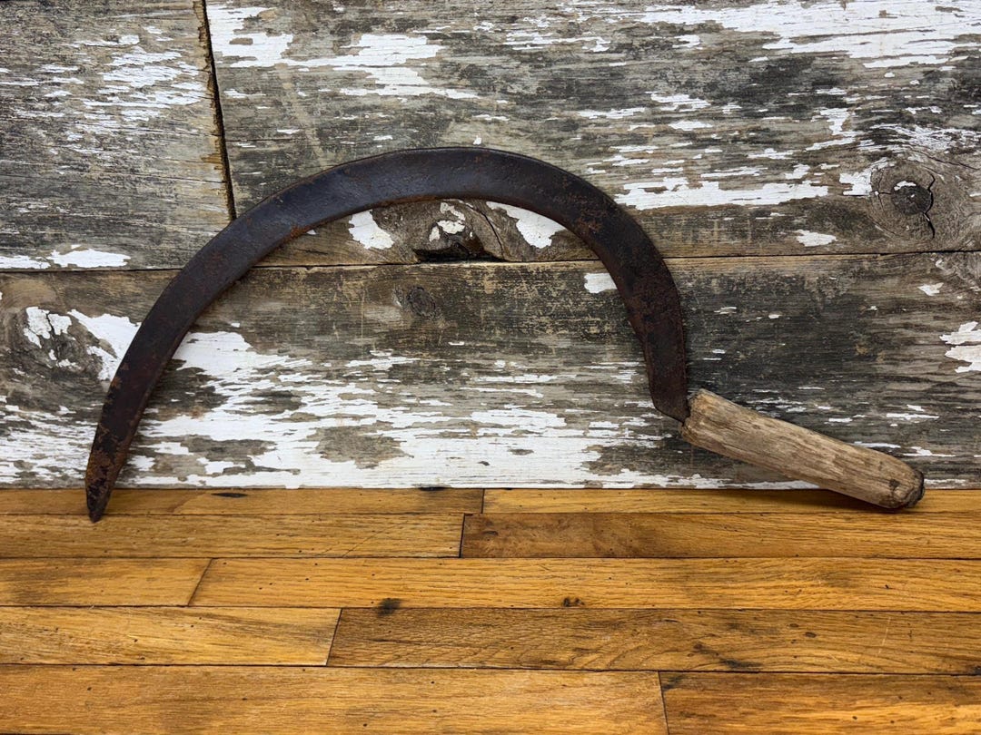 Large Antique Wood Handled Sickle - Etsy