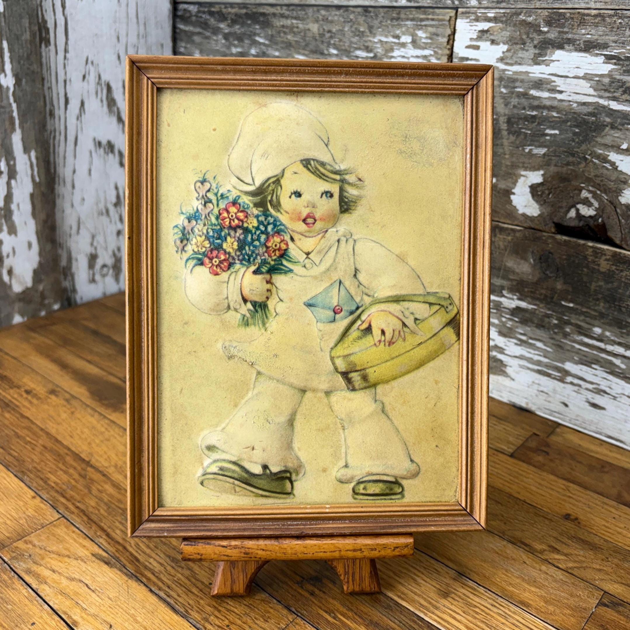 Vintage Embossed Tin Art - Wood Framed Print - Etsy