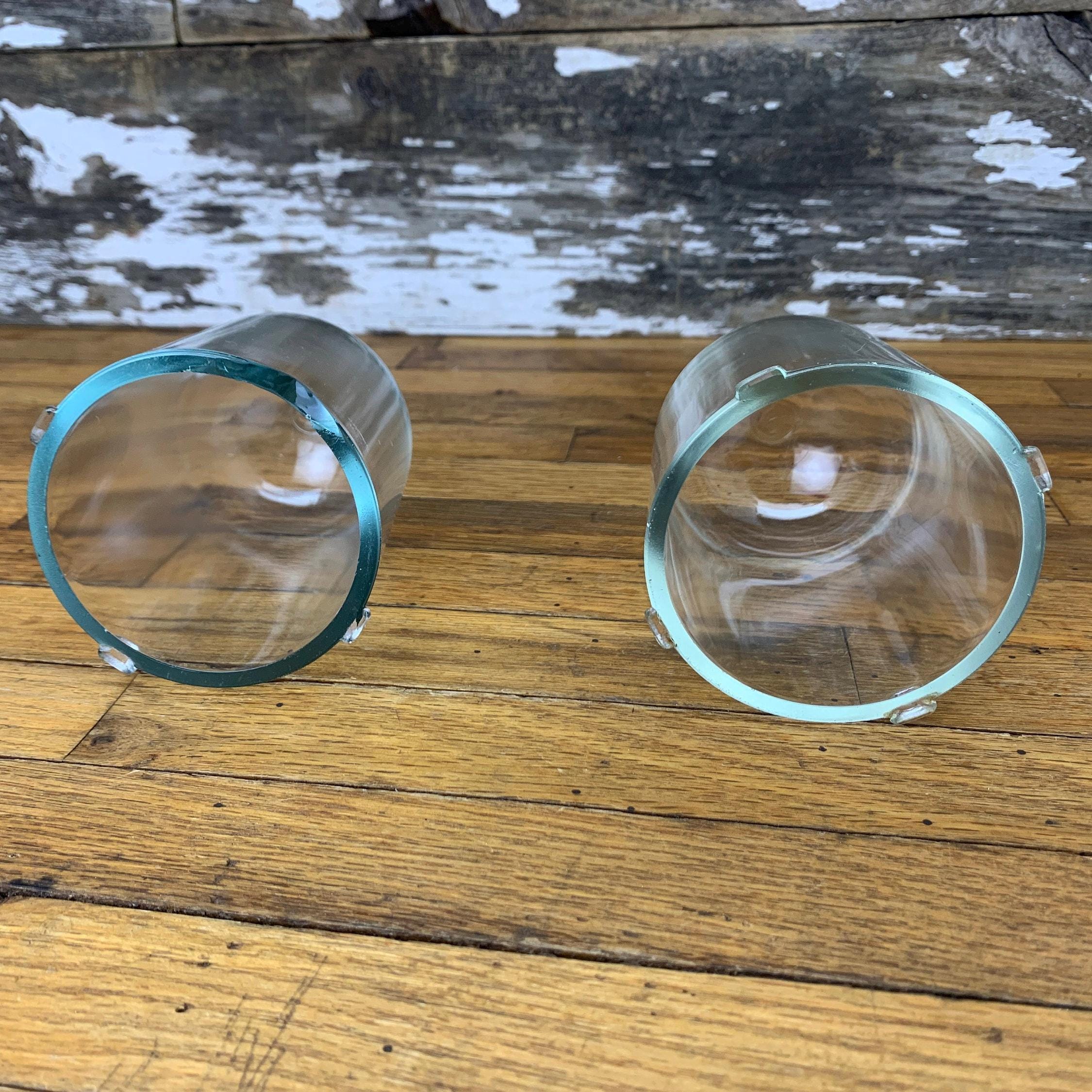 Vintage Thick Glass Railroad Signal Lens- Clear Glass Replacement Globe ...