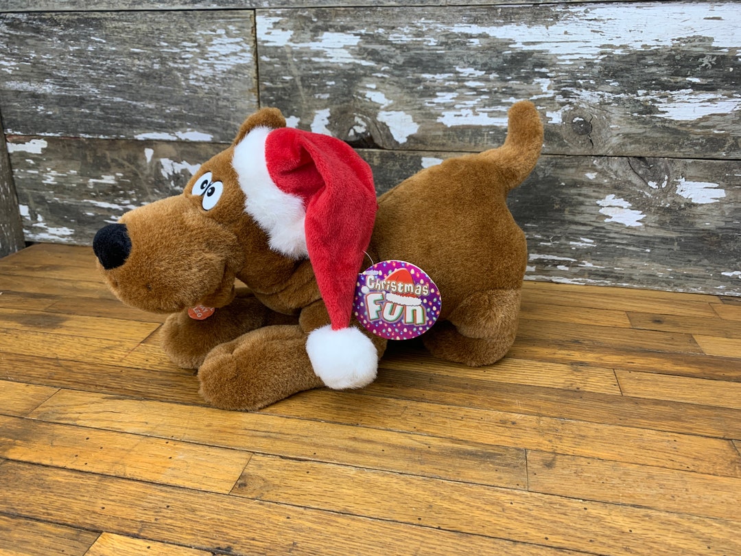 Vintage Crappy Christmas Dog Plush Toy Scooby Doo Lookalike Singing ...