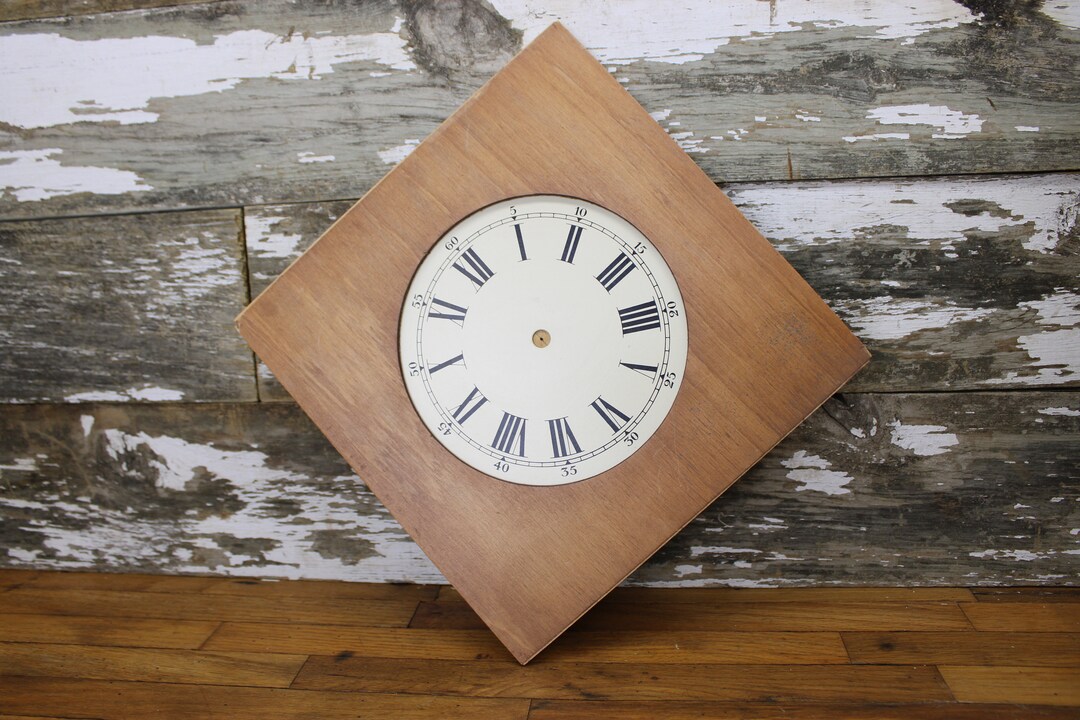 Antique Clock Face in Wood Frame - Roman Numerals (11"x11") - Etsy