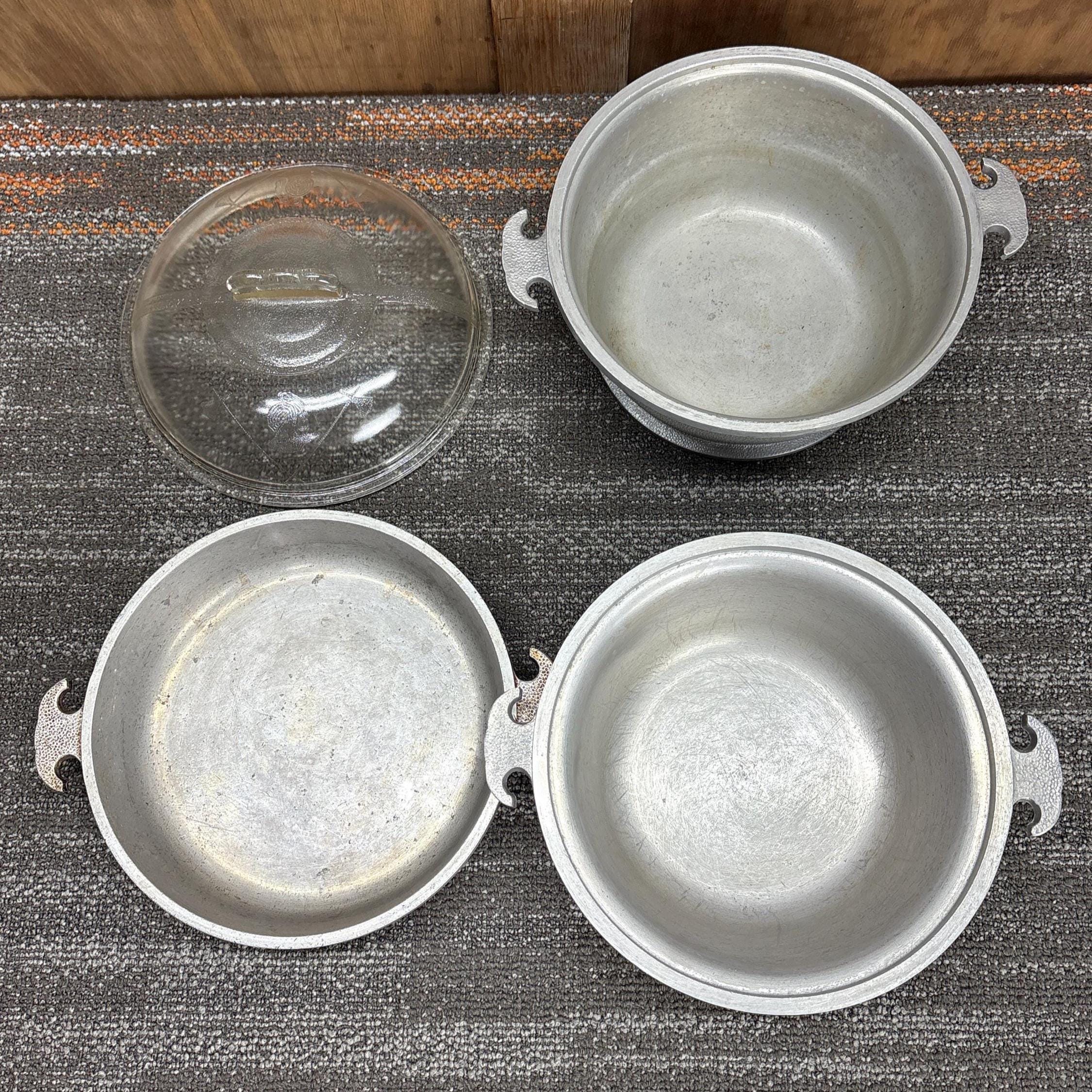 Vintage Guardian Service Ware - Stacking Three Piece Pot Set With Glass ...