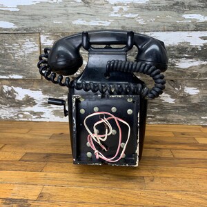 Antique Bakelite Wall Mounted Telephone - Hand Crank Magneto - Etsy