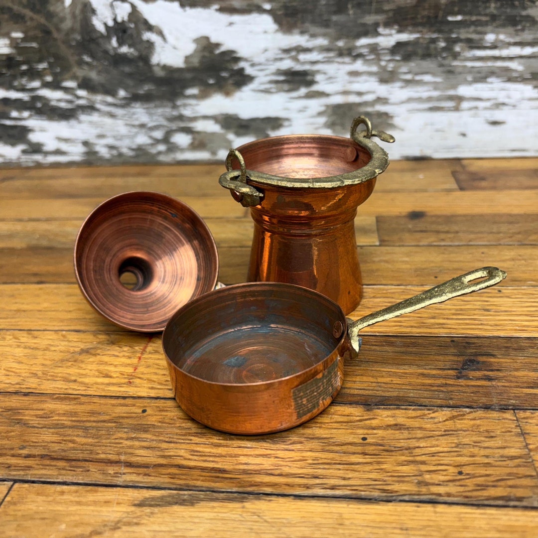 Miniature Copper Kitchen Set - Vintage Copper and Brass Decor - Antique ...