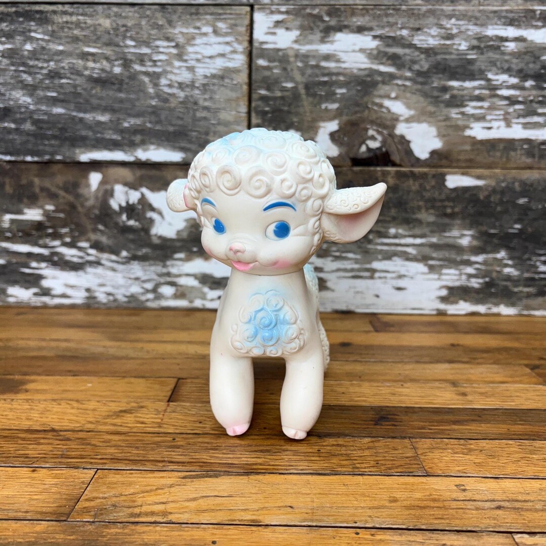 1960s Rubber Lamb Squeak Toy Edward Mosley Co. 1962 Working Squeaker ...