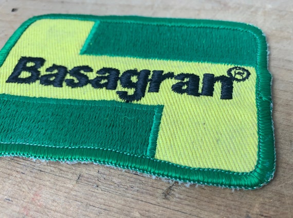 Vintage 1970s Basagran Herbicide Embroidered Hat Patch - Gem