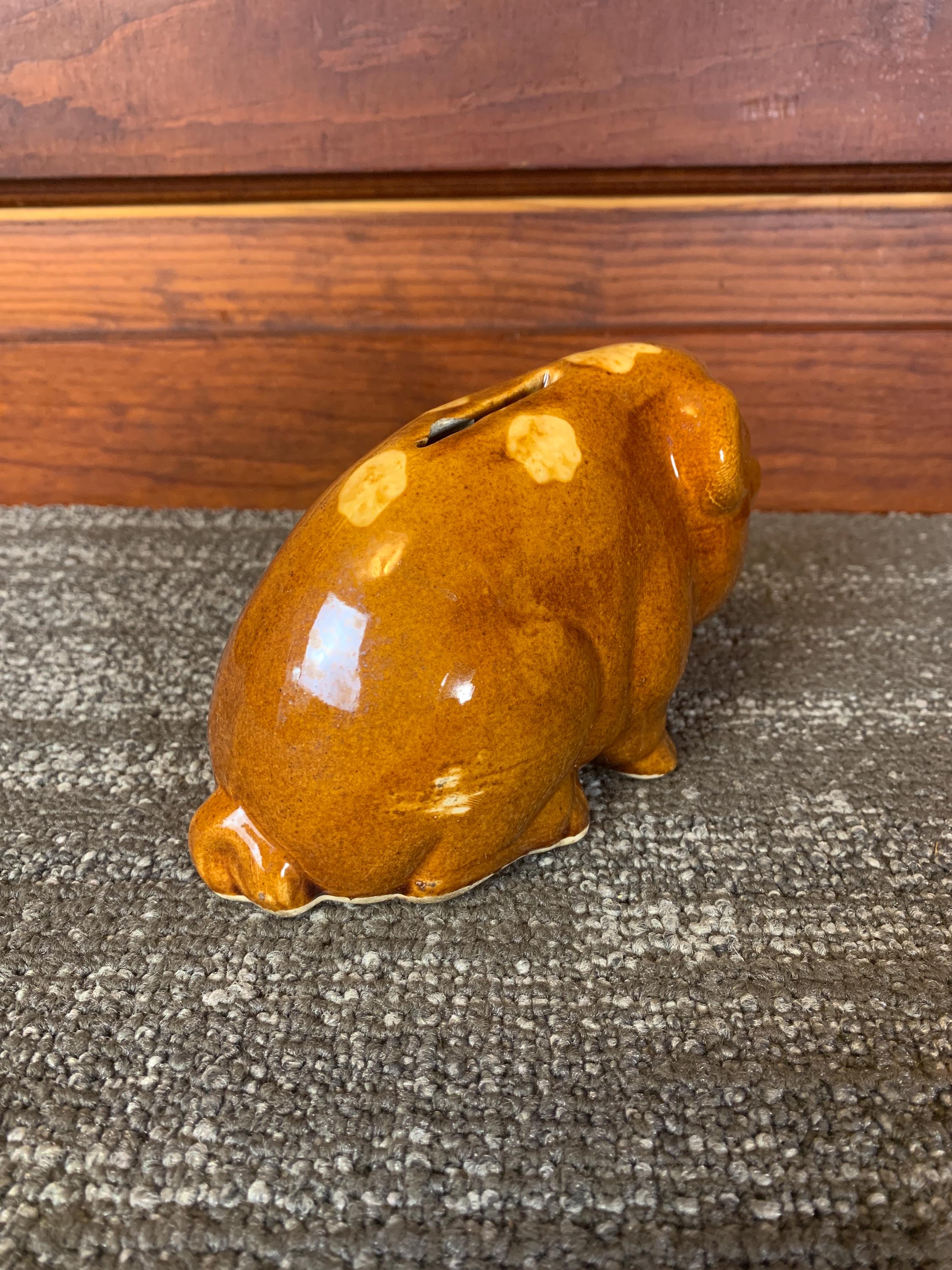 Vintage Small Spotted Pig Coin Bank - Ceramic Pot Bellied Pig - Etsy