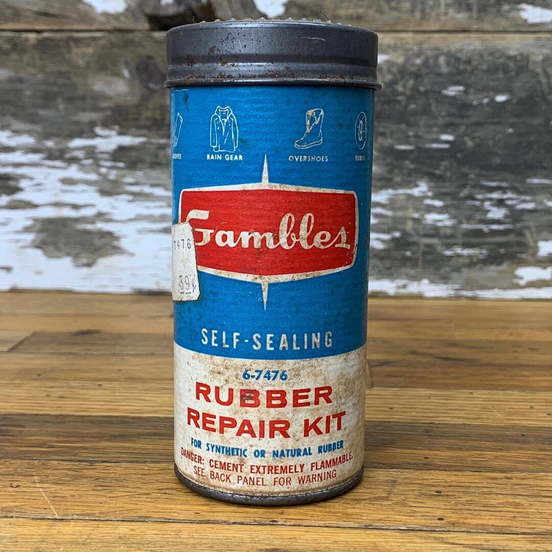 Vintage Gambles Rubber Repair Kit - Advertising Tin With Lid and ...