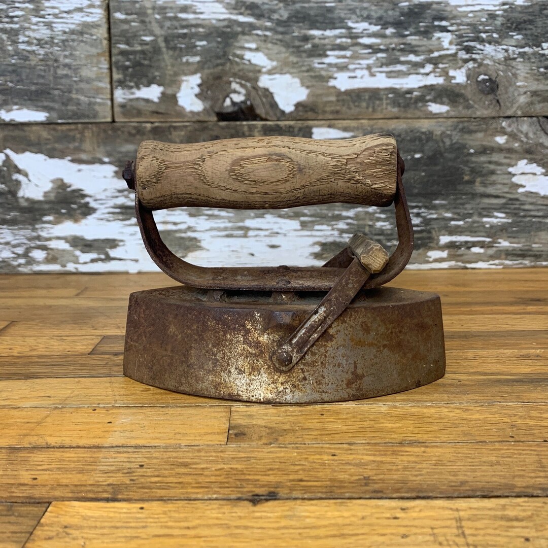 Antique Sad Iron - Hollow and Lightweight - Wood Handle - Decorative ...