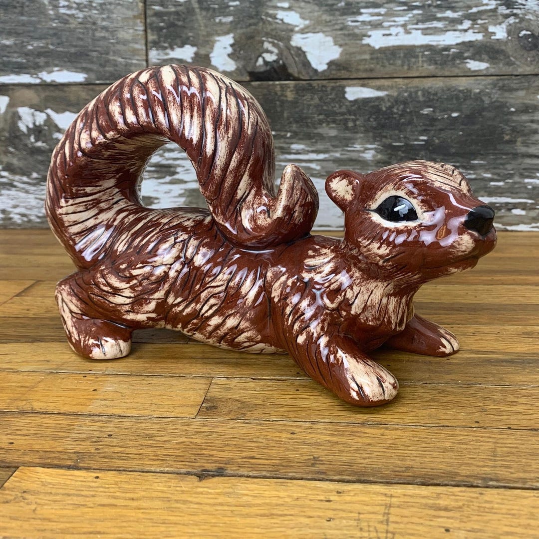 Vintage Large Ceramic Squirrel - Ceramic Wall Squirrel- Artist Signed ...