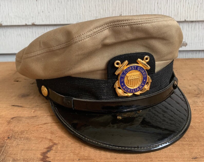 1960s US Coast Guard Auxiliary Uniform Hat With Postcard - Etsy