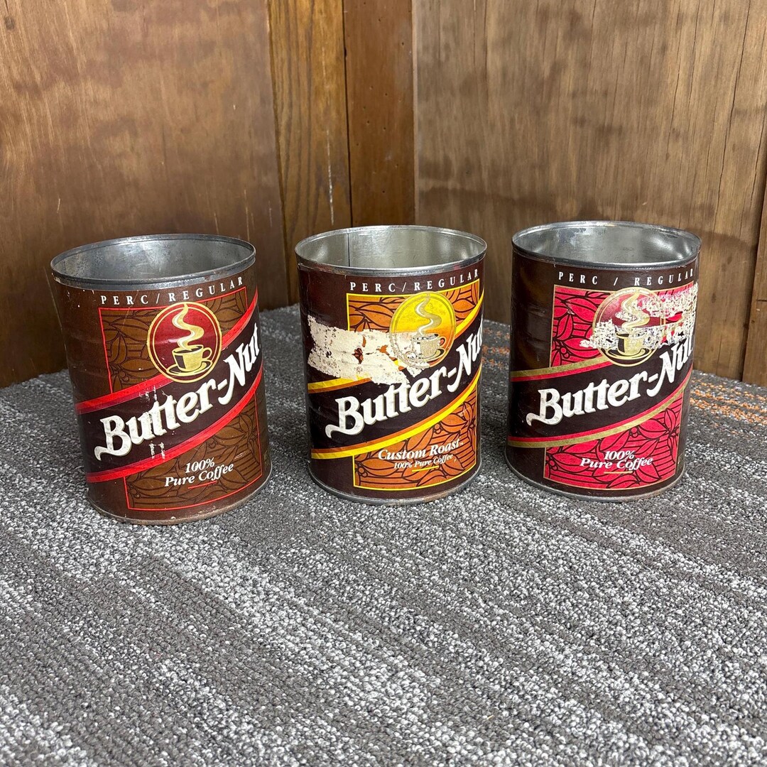 Vintage Paper Label Butternut Coffee Can Set - Etsy