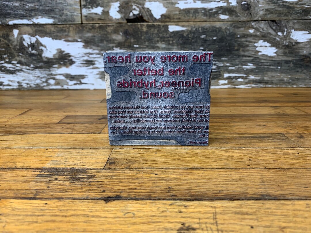 Vintage Pioneer Seed Corn Advertising Newspaper Printing Plate - “the ...