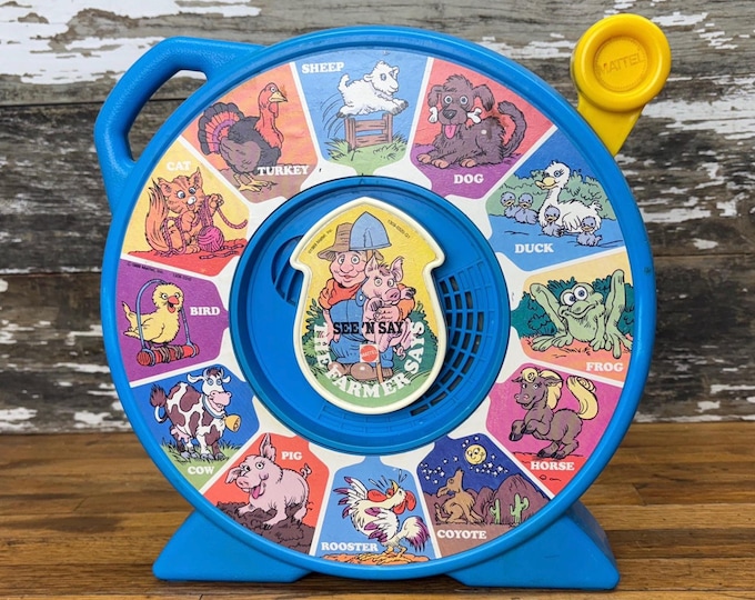 Vintage 1989 Mattel See N' Say and the Farmer Says Animal Sounds Toy ...