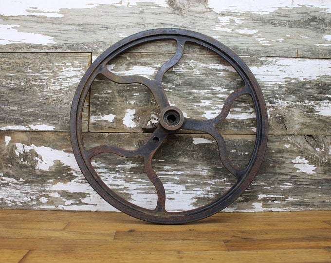 Antique Cast Iron Pulley Wheel , Treadle Sewing Machine Wheel 12.5 ...